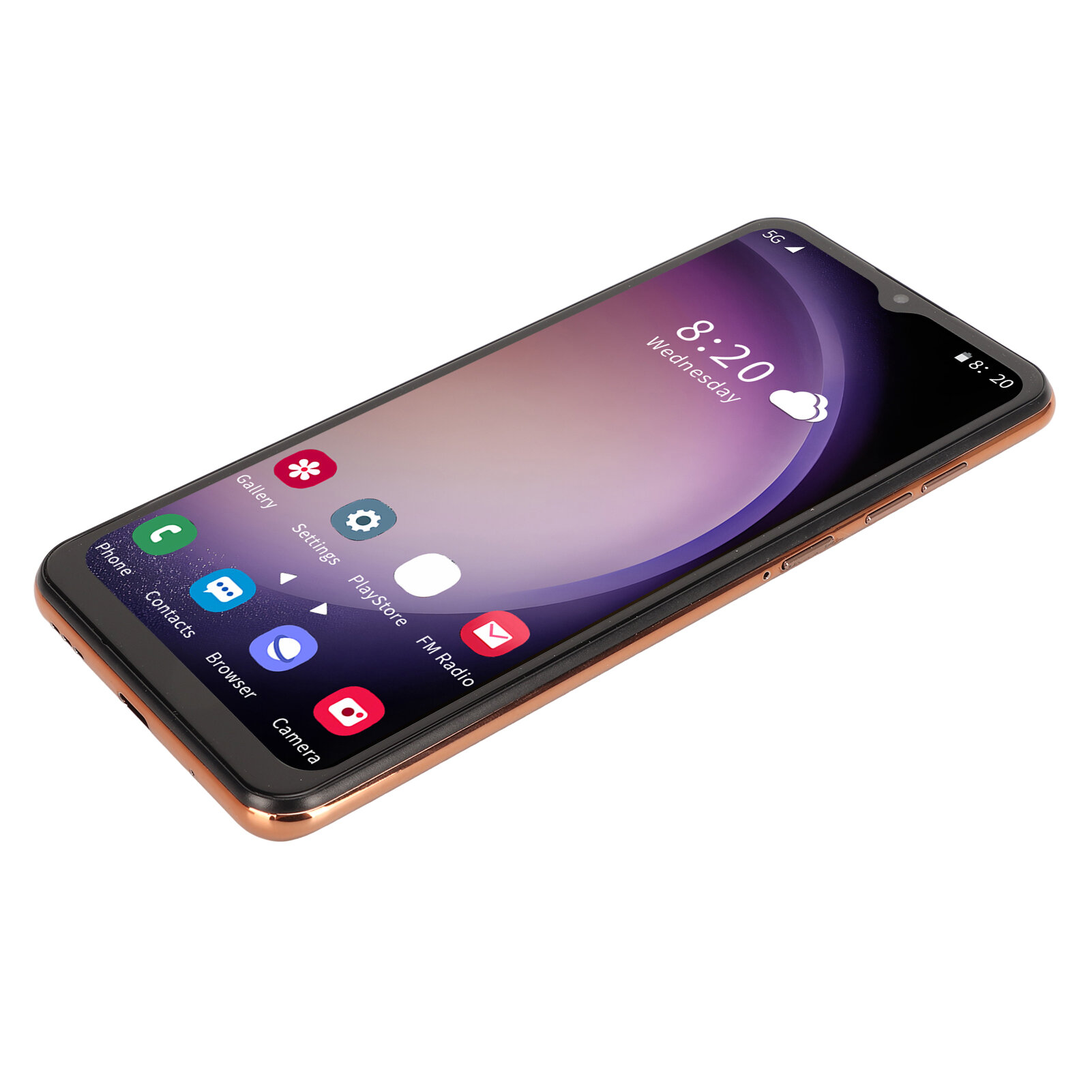 Смартфон S23 6,52 дюйма, полноэкранный HD-разблокированный сотовый телефон, 5G, WIFI, ультратонкий мобильный телефон для учебы, работы, развлечений, 100‑240 В, Золотая вилка европейского стандарта