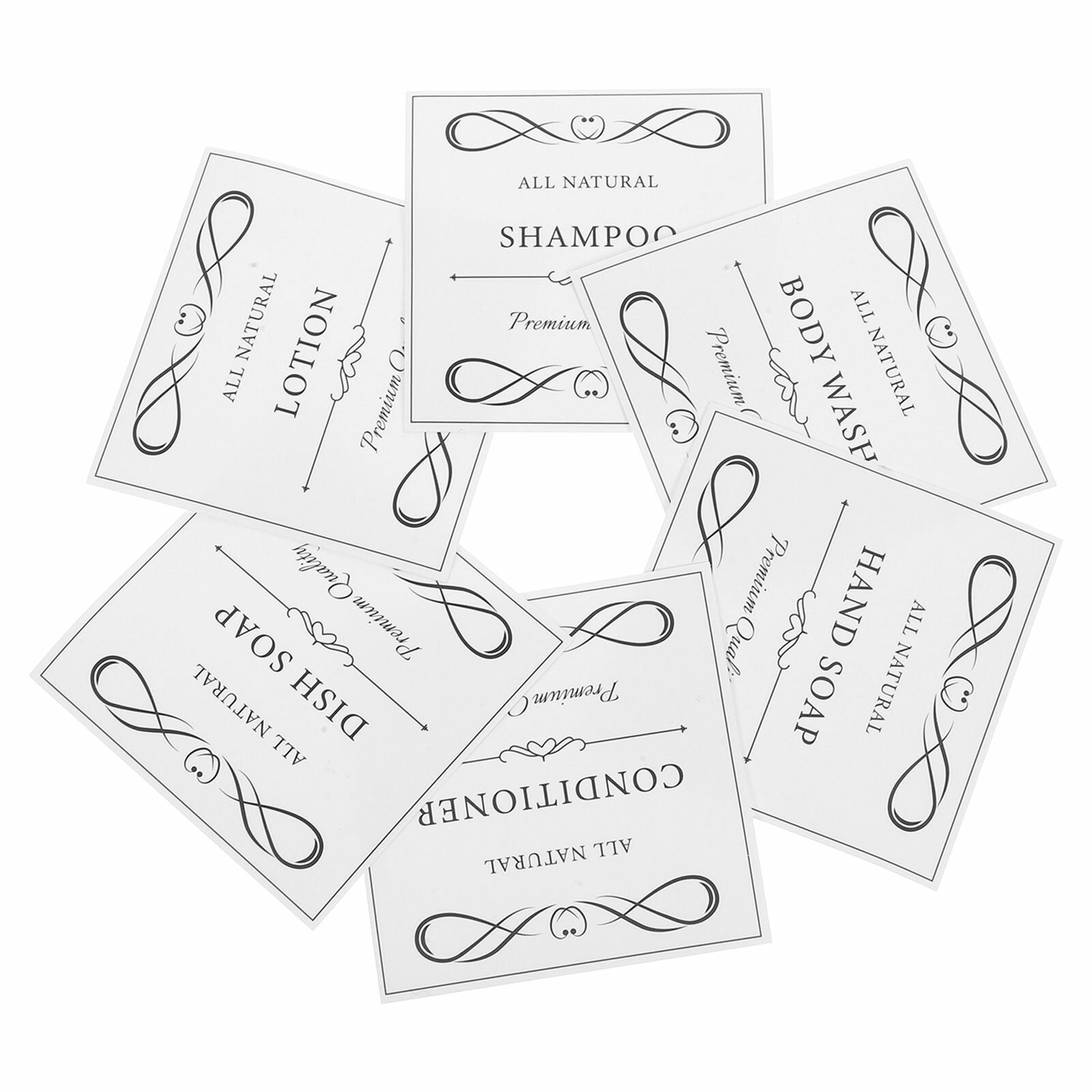 Прочные наклейки для организации ванной, подходит для различных контейнеров, 6 штук, 7.50x7.50x0.10cm