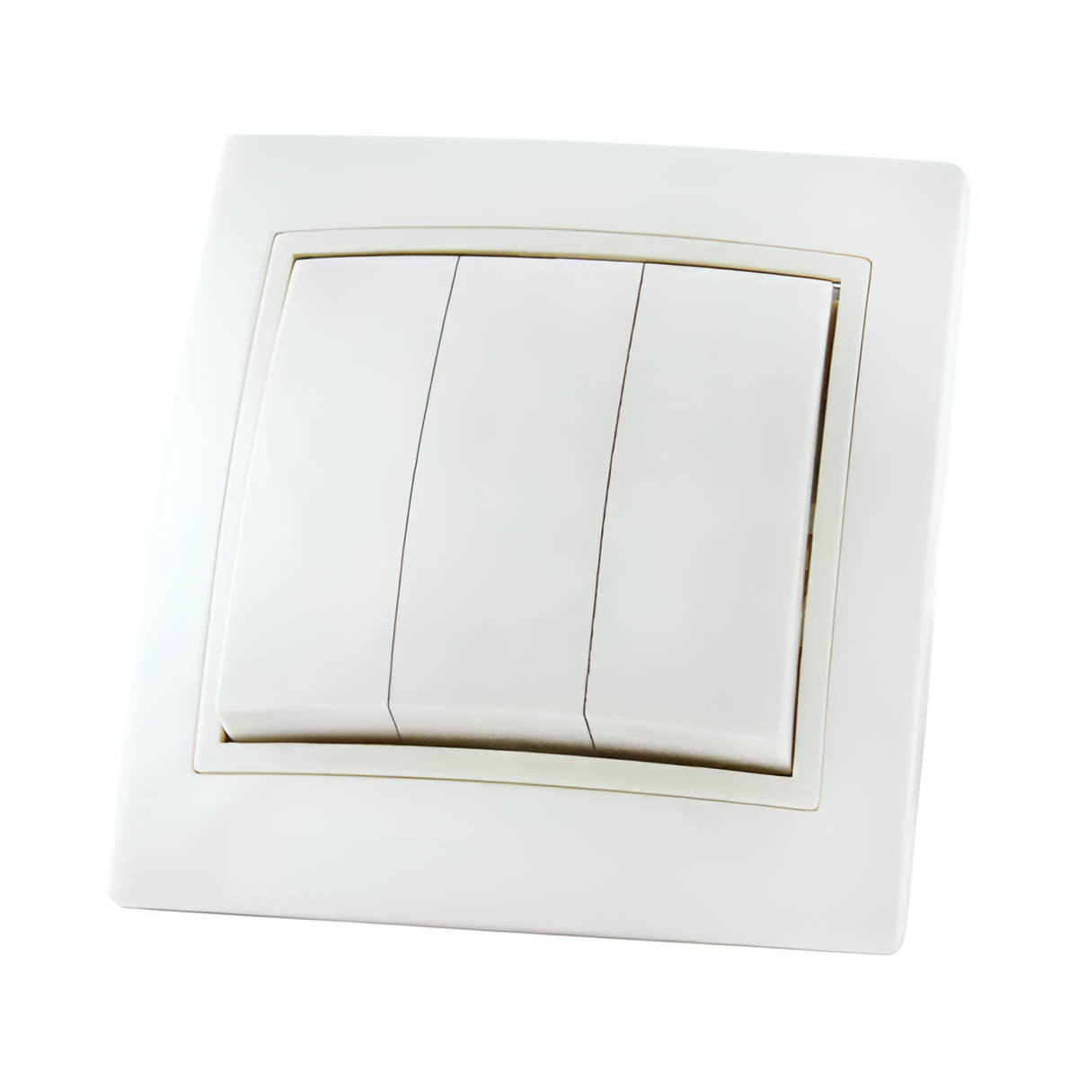 Выключатель таймыр, 3-клавишный, без индикации, 10A 230V, керамика, белый, в рамку, скрытый монтаж, IP20
