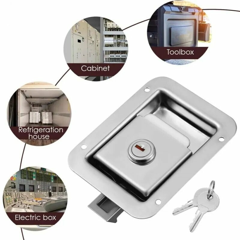 Замок врезной клавишный утапливаемый автомобильный черный