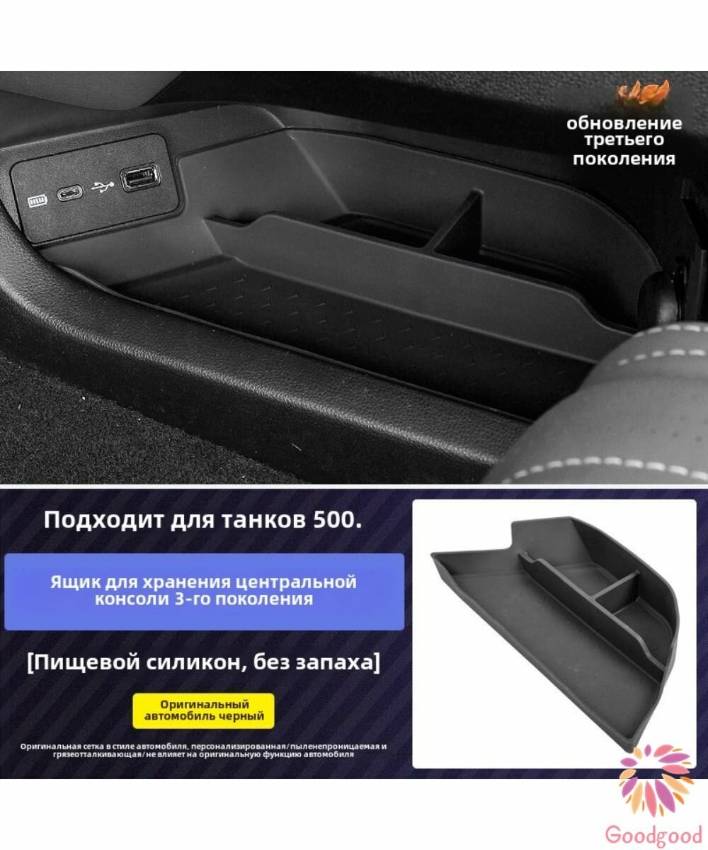 Tank 500 Силиконовый коврик для хранения под центральной консолью, Tank 500 аксессуары для модификации автомобиля
