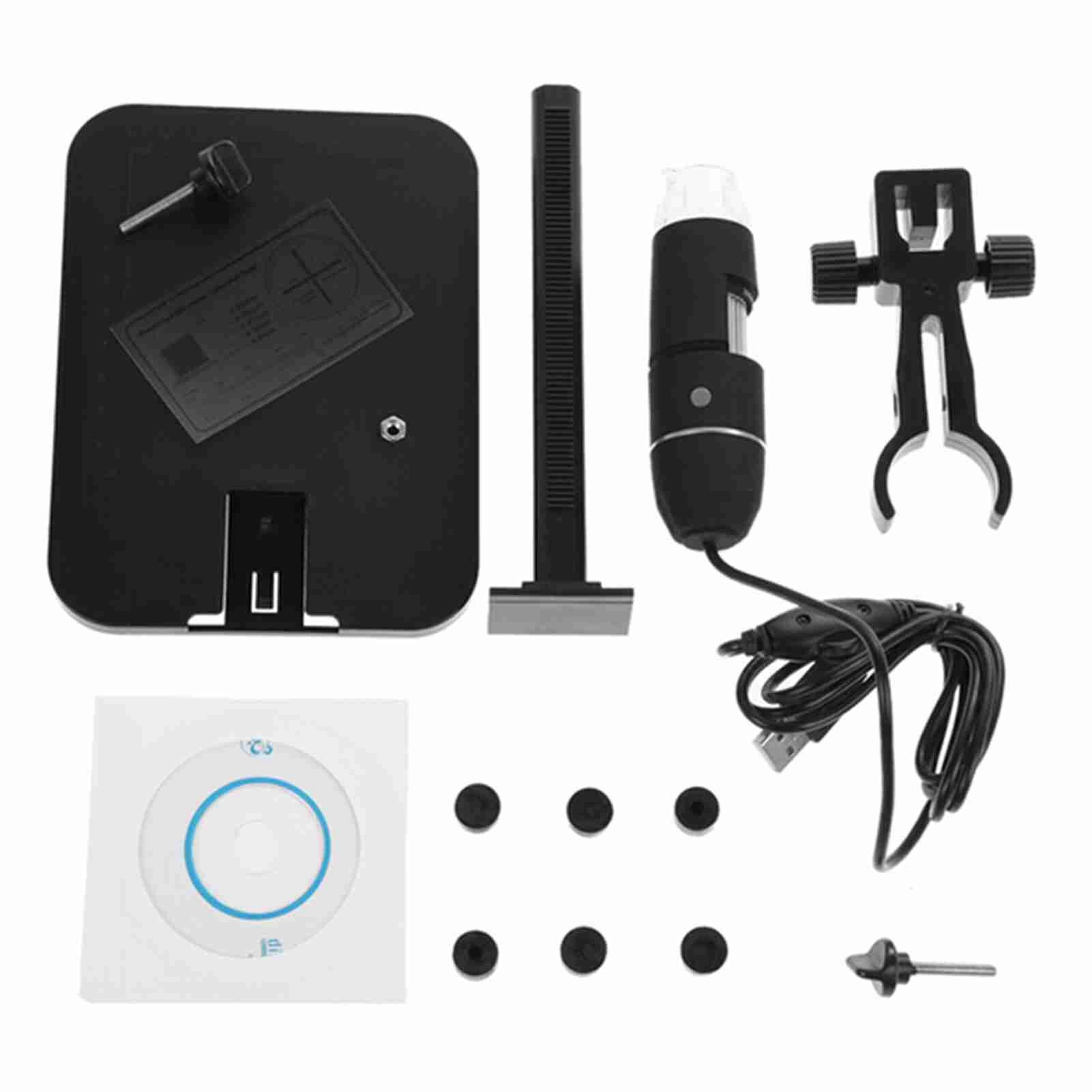 Портативный электронный микроскоп 1000x микроскоп 8 светодиодов USB высокого разрешения цифровой электронный микроскоп с регулируемой подставкой черный