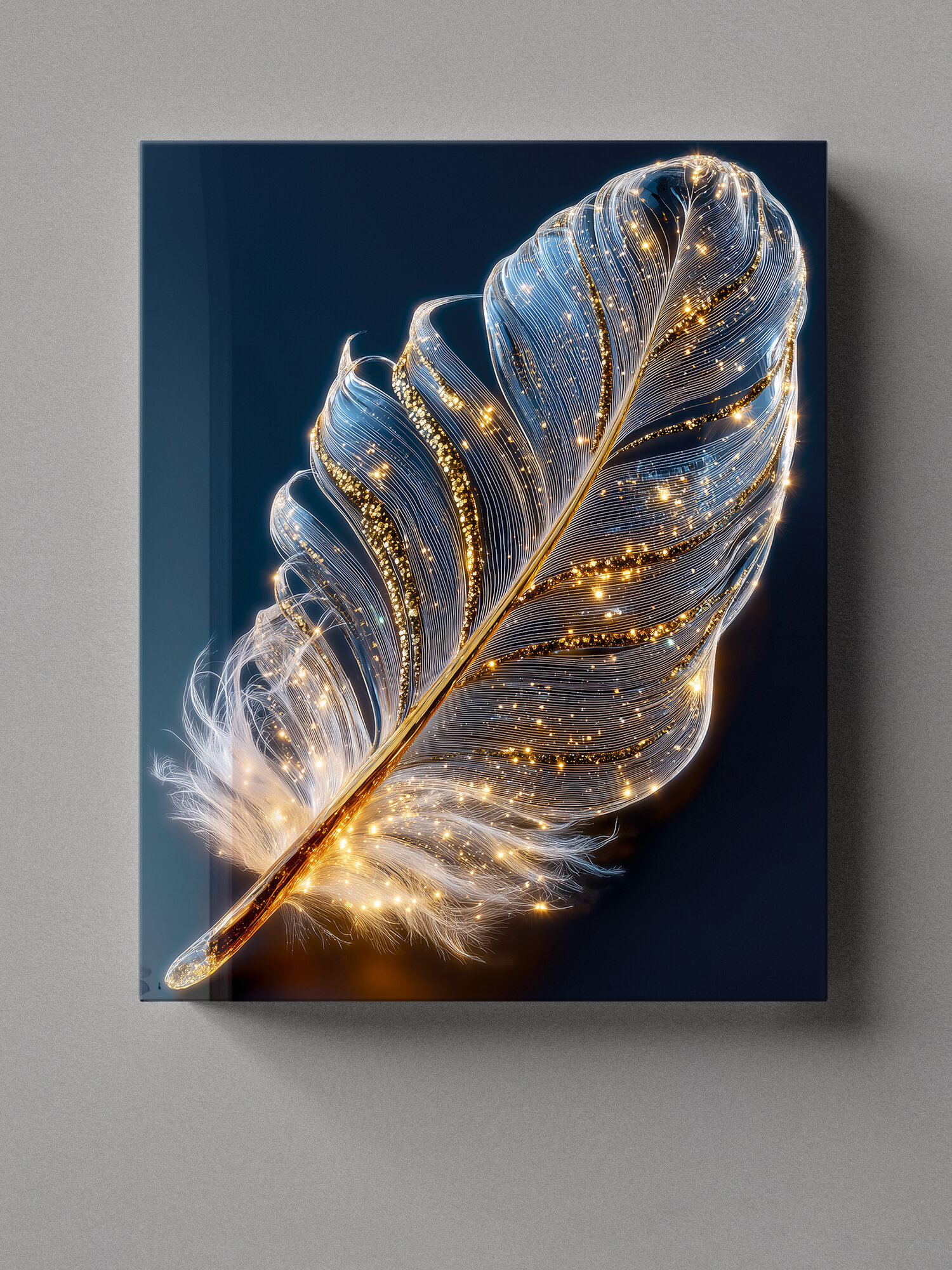 Картина Postermarket "Золотое перо" стекло, цифровая печать, 40х50 см,