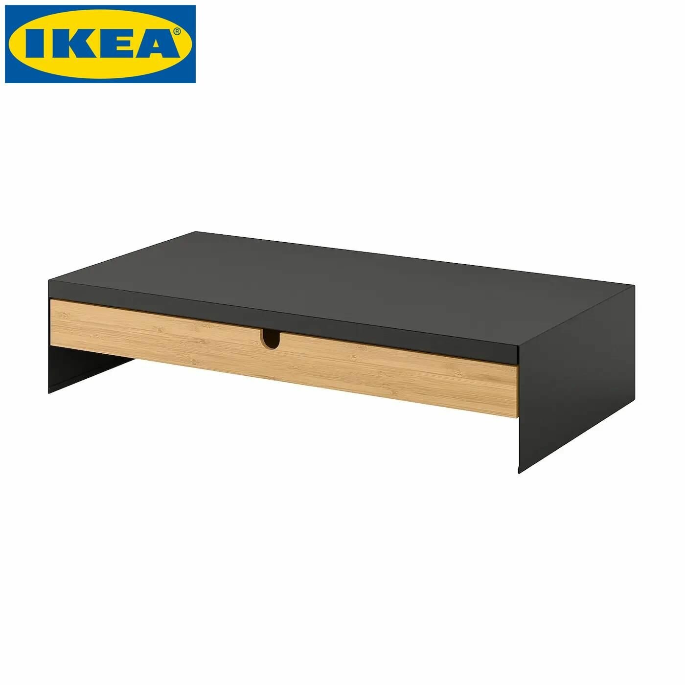 Подставка под монитор настольная IKEA ELLOVEN / Подставка под ноутбук с выдвижными ящиками икеа черная