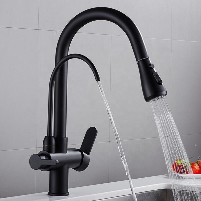 Смеситель для кухни MATRIX SMF-363637/BK (2 in 1) для подключения фильтра питьевой воды