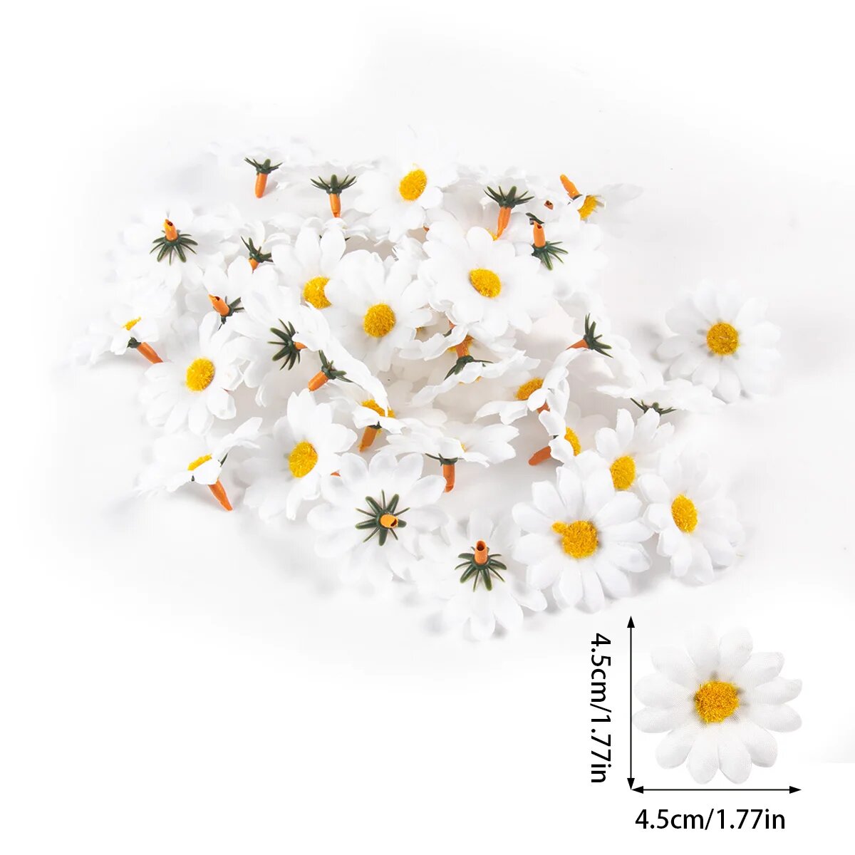 100 шт. мини-искусственные цветы ромашки, белый шелк, подсолнух, голова хризантемы, день рождения, свадьба, сделай сам, товары для вечеринок, украшение дома
