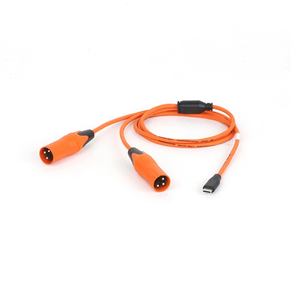Кабель USB C — 2 XLR GuerGuo D1003-M-Orange-X2, 1M