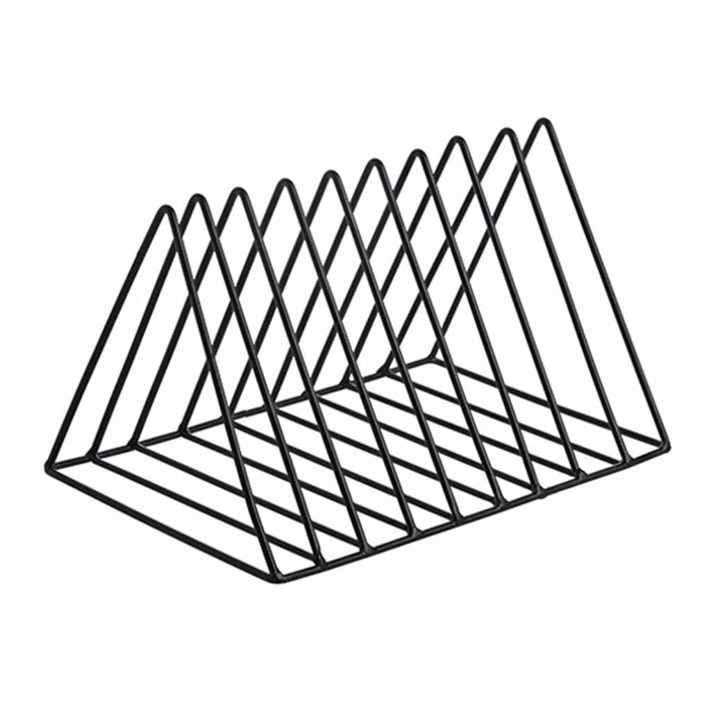 Подставка для книг, Металлическая треугольная подставка для книг - черная - L