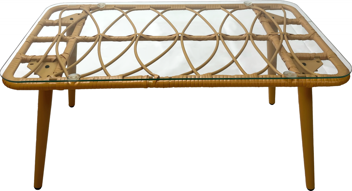 Стол садовый, искусственный ротанг, 89х53х42 см, светло-коричневый