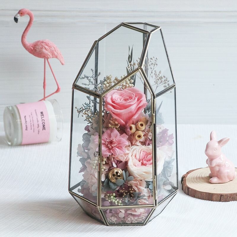 Высококачественная вечная роза, премиум-роза, стеклянный орнамент, набор в подарочной коробке, 14* 24cm