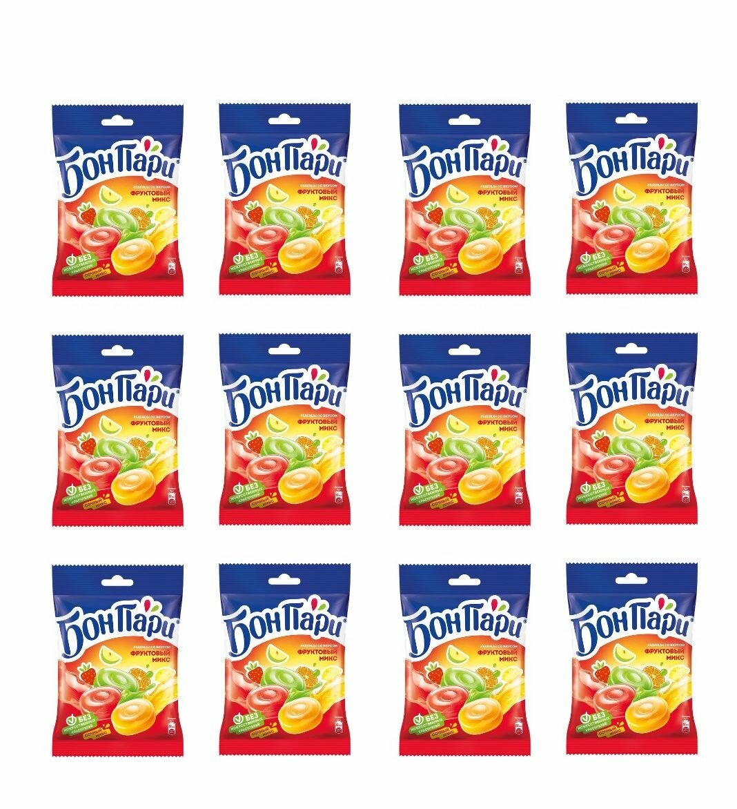 Бон Пари Карамель Фруктовый Микс, 75 гр, 12 упаковок в коробке