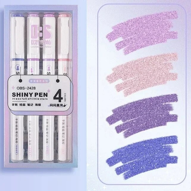 4 шт./компл. Kawaii блестящая ручка-хайлайтер пастельный тонкий пастельный маркер-хайлайтер для скрапбукинга расписные канцелярские принадлежности школьные принадлежности