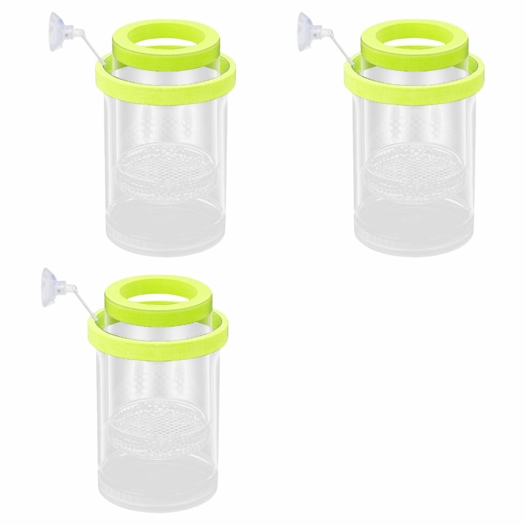 Аквариум, Инкубационный ящик для аквариума для разведения гуппи - большой зеленый с присосками, 3 шт.