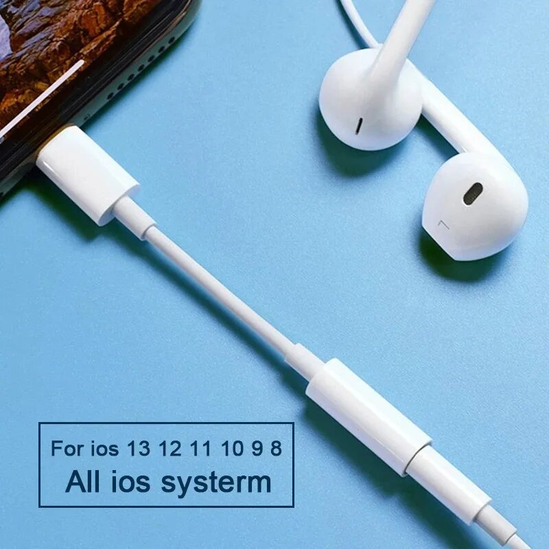 Аудио-сплиттер-адаптер Aux Для iPhone 13/12/11/10/9/8 Plus С Разъемом 3