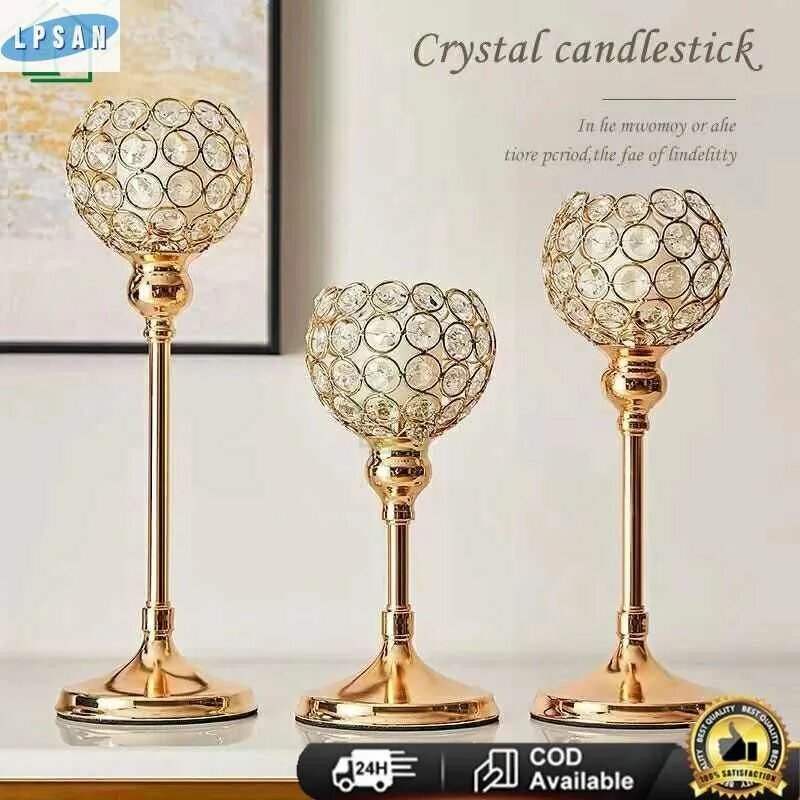 Хрустальные подсвечники для творчества, гальванические украшения, аксессуары для украшения ужина при свечах, 3 штуки