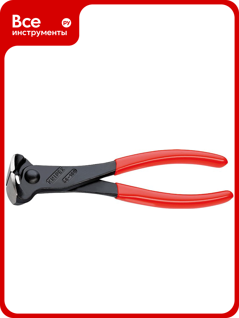 Торцевые кусачки KNIPEX KN-6801180 из спиральной проволоки, профессионального класса, с красными пластиковыми рукоятками