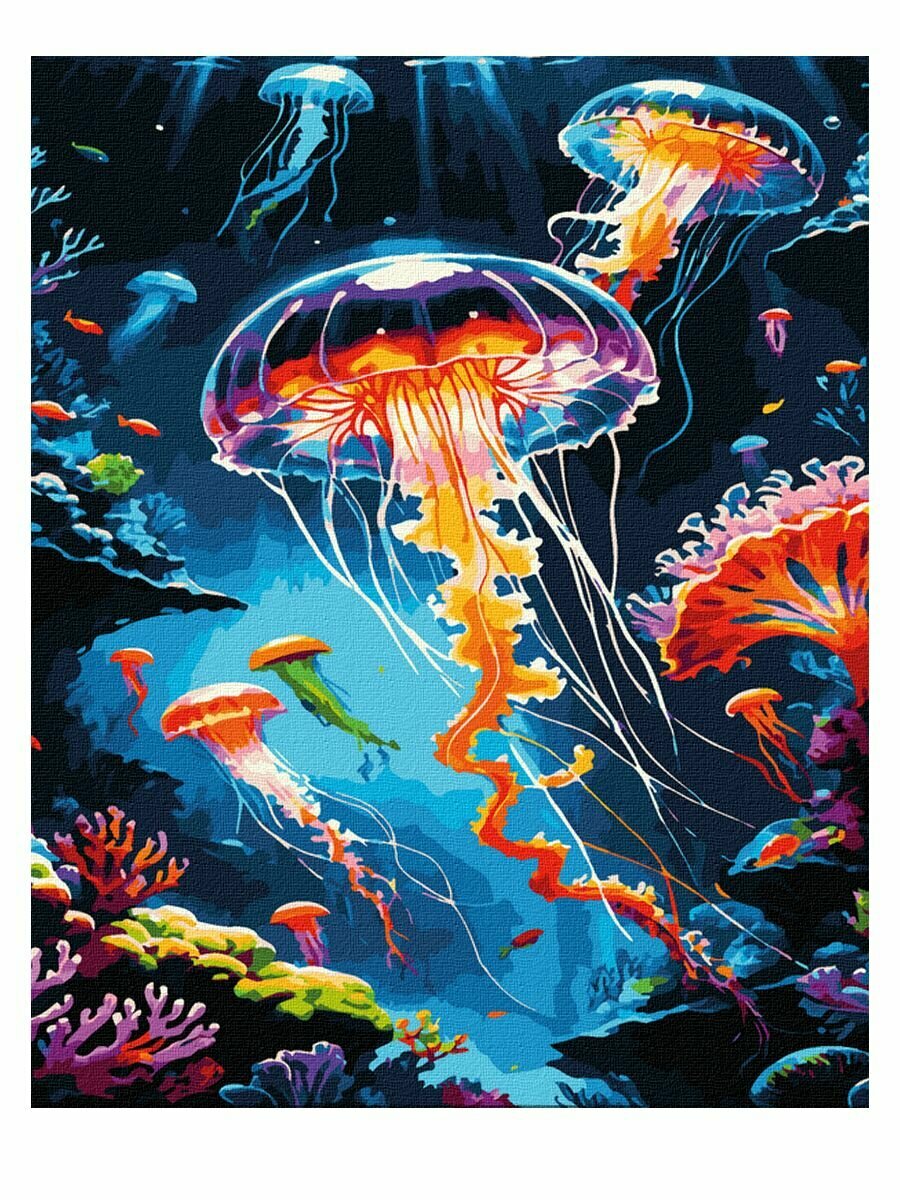 Картина по номерам 40x50 см, Светящаяся, Обитатели глубин-2