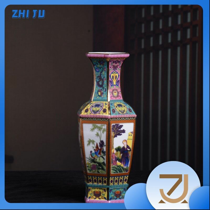 Новая китайская винтажная золотая ваза Qianlong ручной работы ваза для гостиной