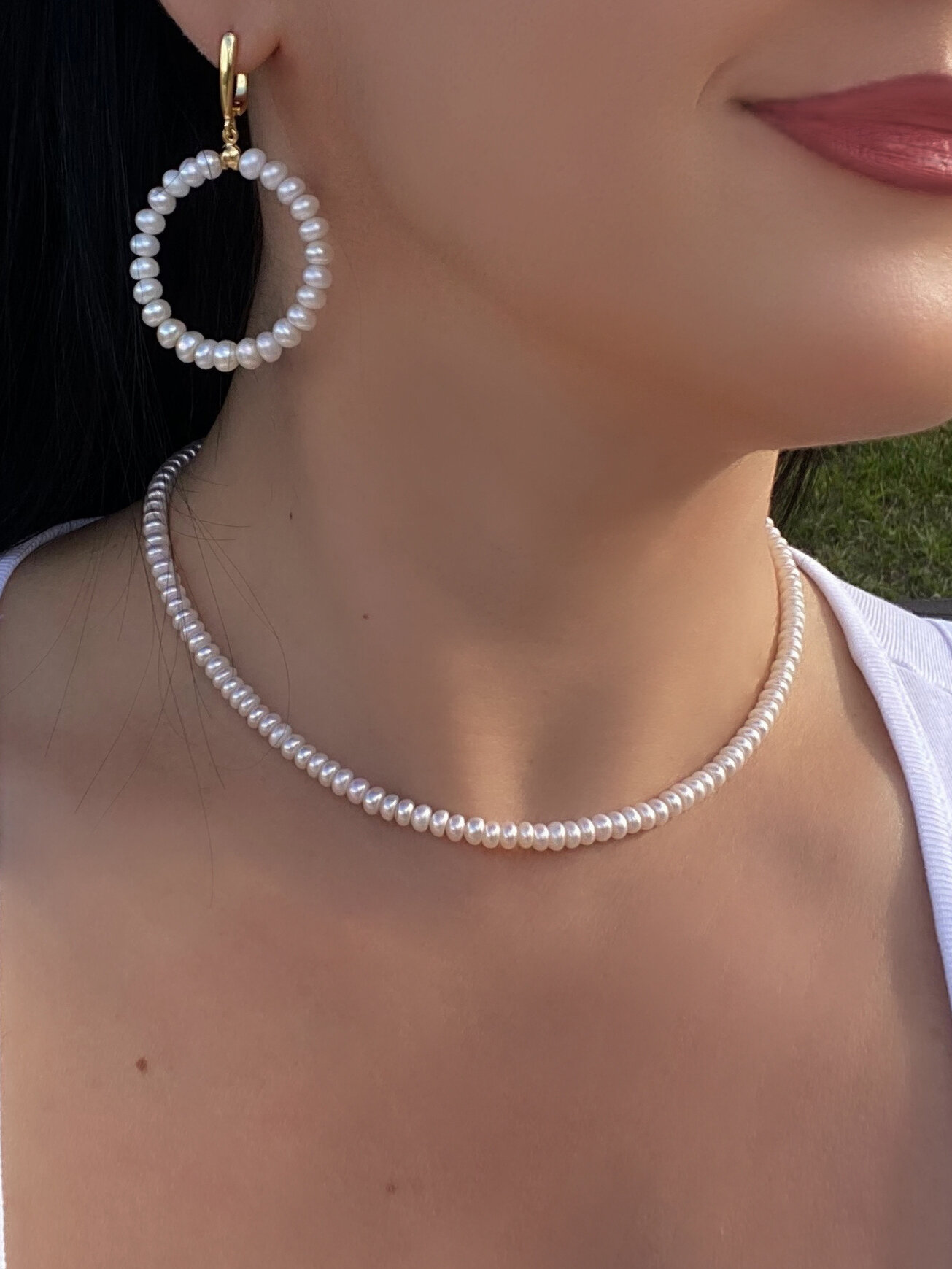 Чокер, жемчуг пресноводный культивированный