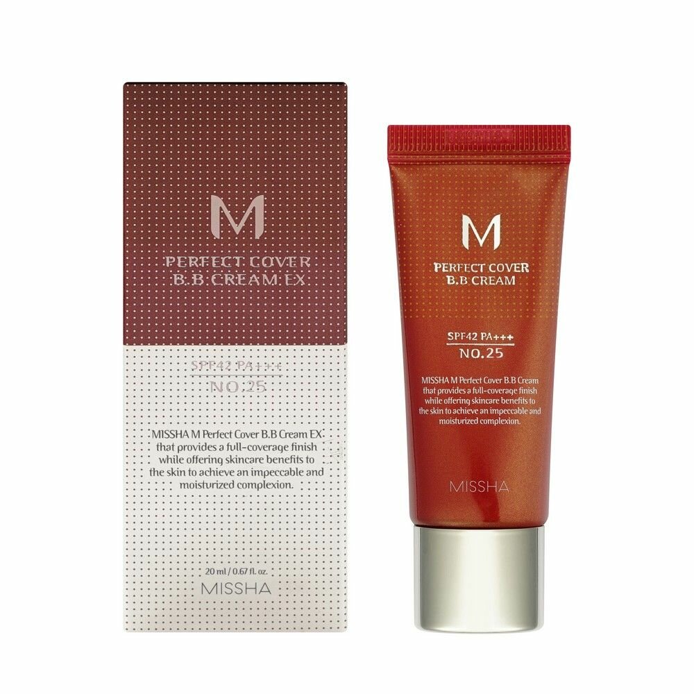 BB крем для лица Missha Perfect Cover "Идеальное покрытие" SPF 42/PA+++, Тон 25, 20 мл