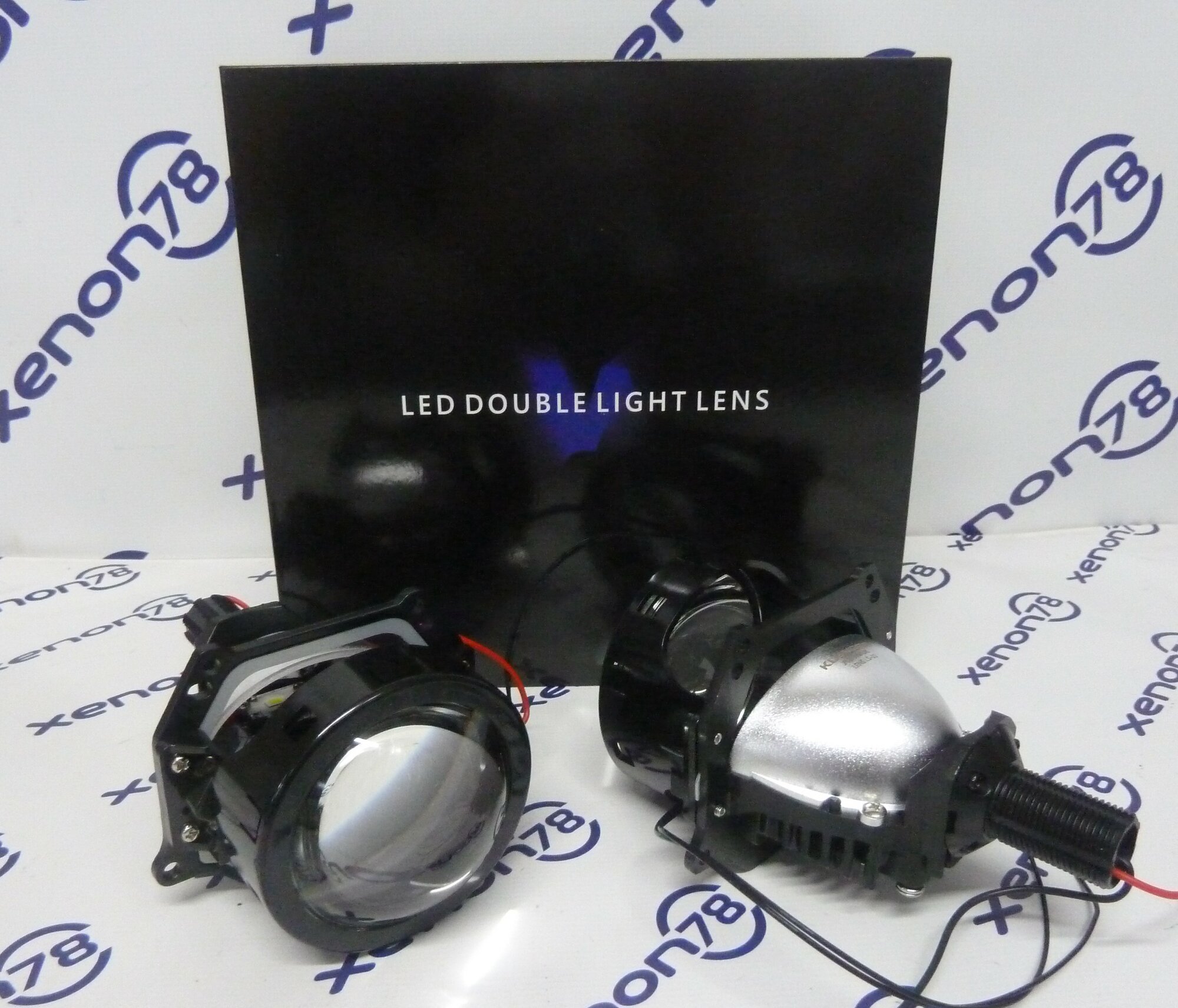 Комплект светодиодных линз Bi-LED (модулей) 3,0" - KLUNGER A3 MAX 6000K 36W 5000Lm с крепление под рамку Hella 3R и под гайку (12V)