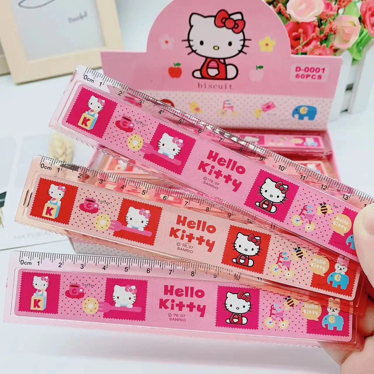Пластиковые линейки Hello Kitty 60 шт, Розовый
