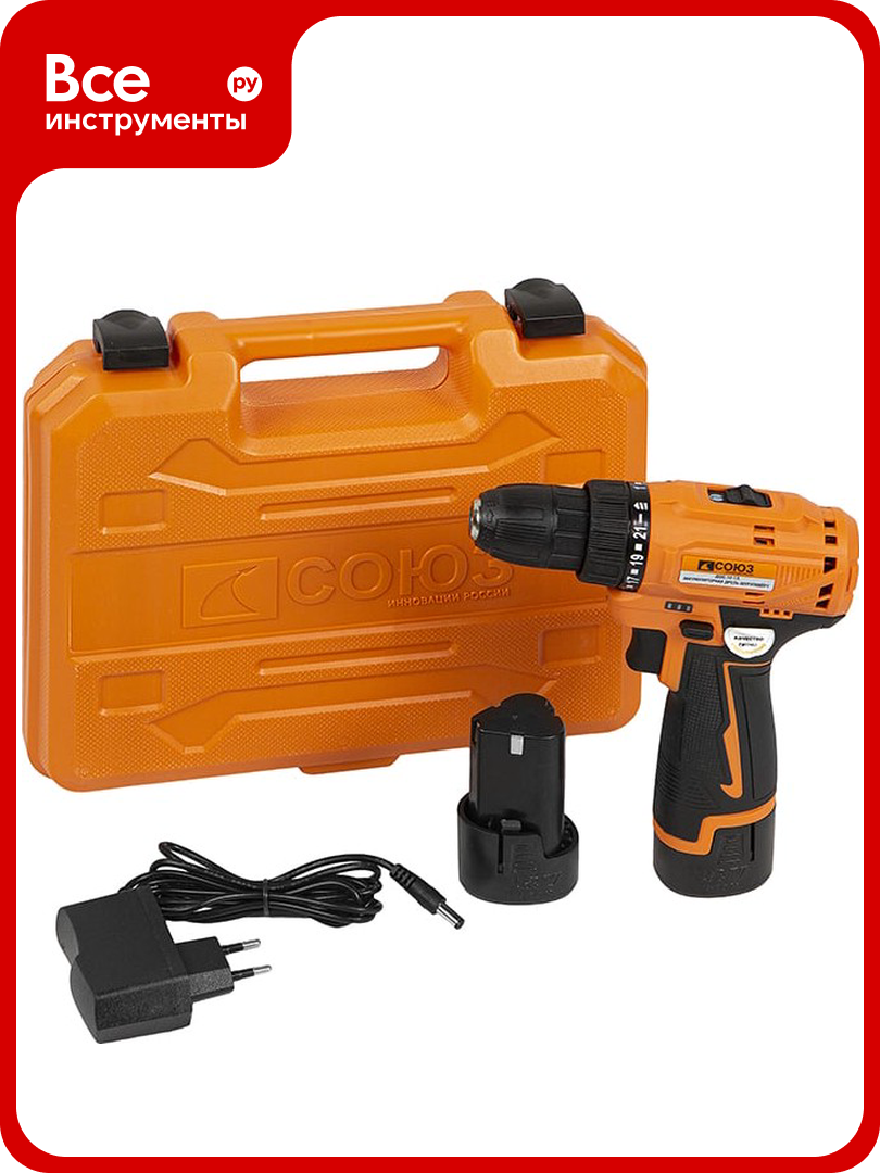 Аккумуляторная дрель-шуруповерт Союз ДШС-14-1Л