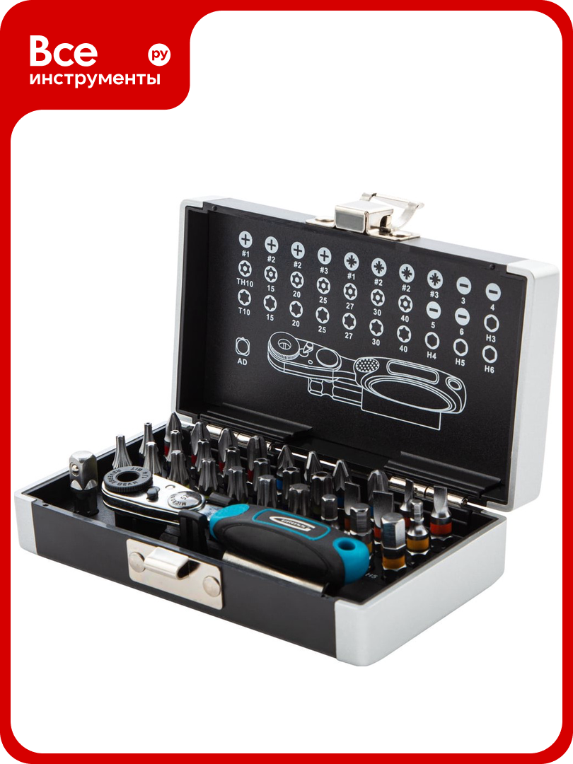 Набор бит и магнитный адаптер (33 предмета) GROSS 11365, пластик