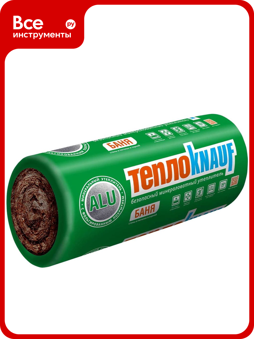 Утеплитель теплокнауф Баня, 50x1200x12500 мм, 15 м2, 1 мат 782705