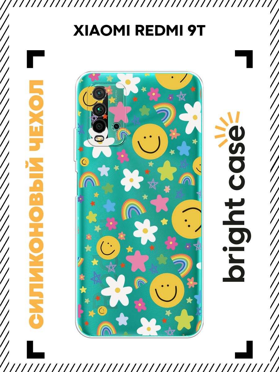 Чехол на Xiaomi Redmi 9T / Редми 9Т с принтом Детский узор, прозрачный