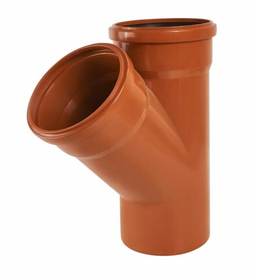 Тройник Хемкор d160x160 мм 45 пластиковый для наружной канализации