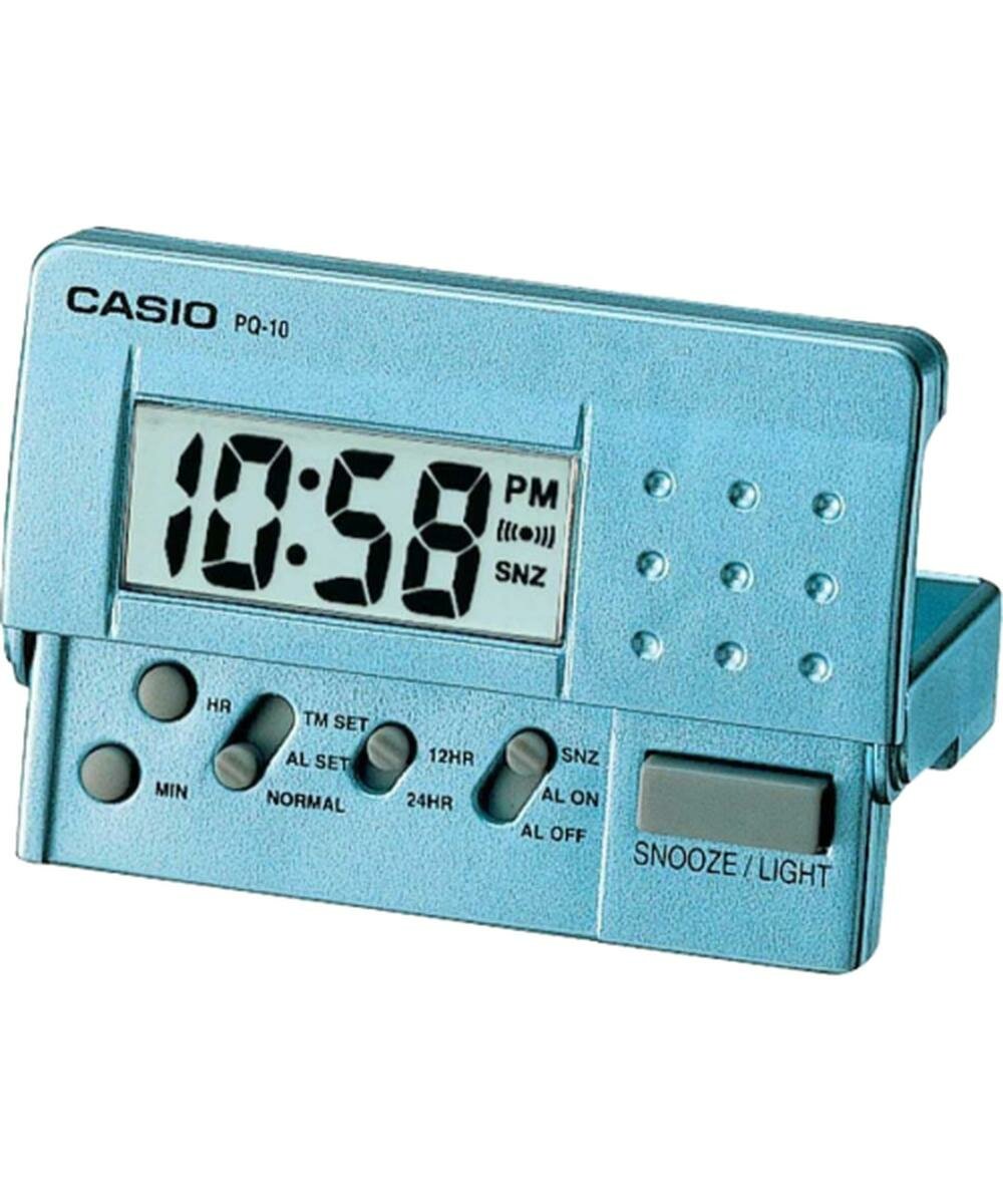 Часы настольные Casio PQ-10D-2R, электронные, пластик, голубой