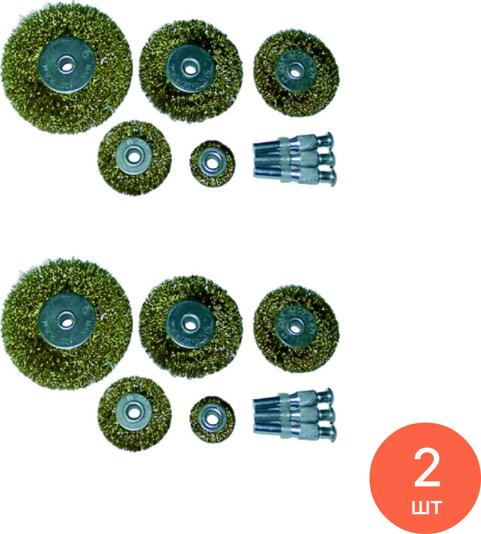 Щетка крацовка 888 для дрели плоская, крученая, стальная проволока, 5шт. / инструменты (комплект из 2 шт)