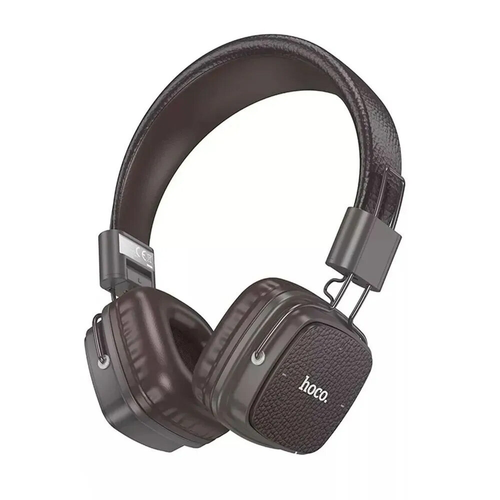 Hoco Беспроводные полноразмерные складные наушники Hoco W56 с микрофоном, коричневые