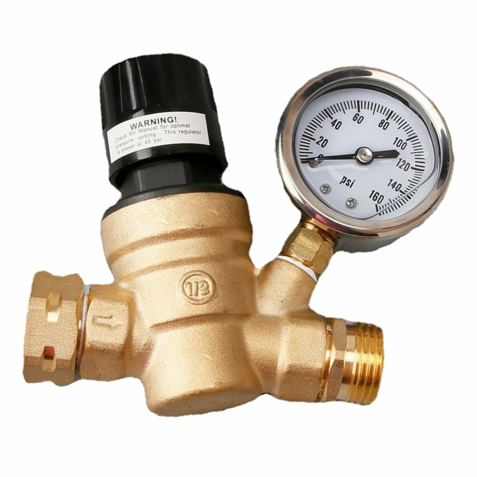 Клапан регулятора давления воды 3/4 дюйма с резьбой NH из латуни с датчиком для автофургона и прицепа