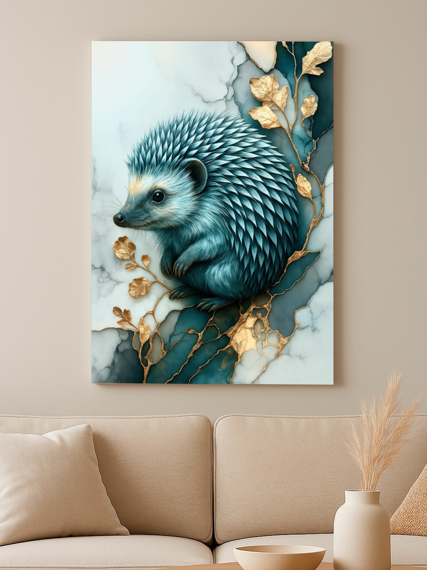 Картина для интерьера на холсте "Ежик" 60х100 см