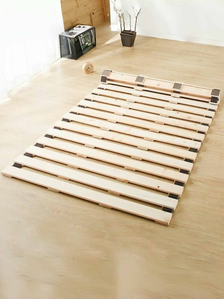 Раскладная деревянная кровать с решетками в японском стиле Складной каркас кровати Татами