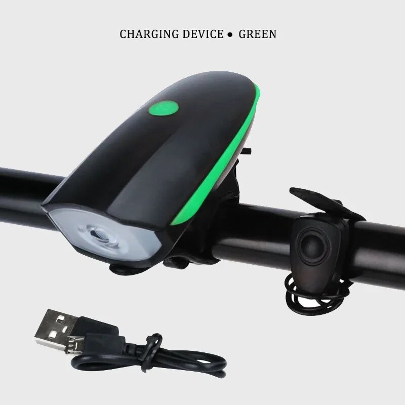 Водонепроницаемый USB-перезаряжаемый Передний Фонарь Для Велосипеда С Электрическим Звуковым Сигналом - Яркий Светодиодный Фо.