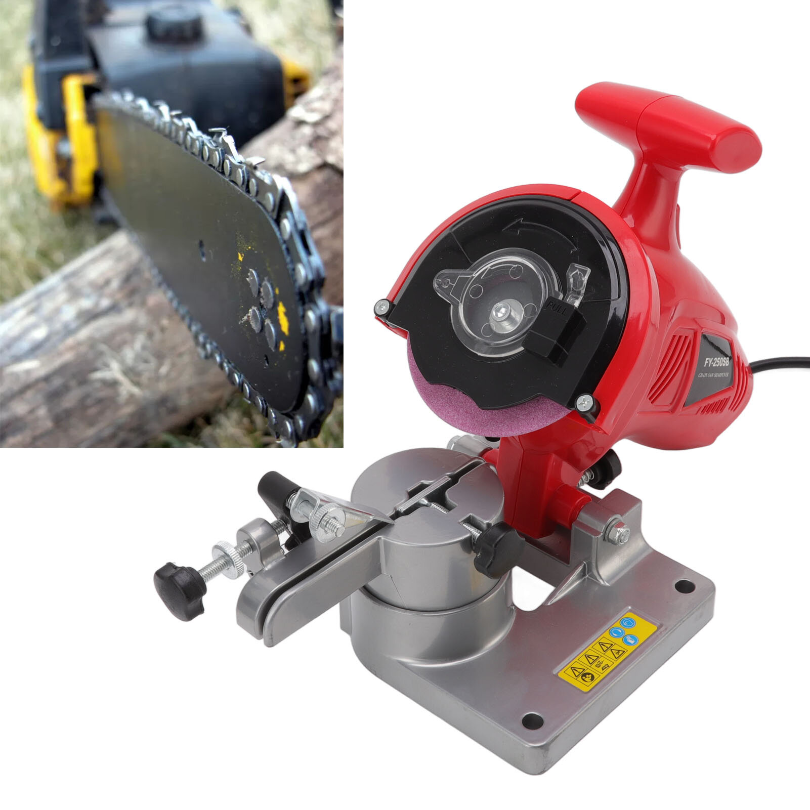 Электрическая точилка для бензопилы, 250 Вт, алюминий, 100 мм, электрическая точилка для цепной пилы, вилка европейского стандарта, 230 В