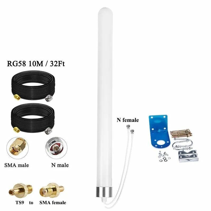 Антенна 4G LTE и Wi-Fi всенаправленная двухполяризационная, 12 dBi (700-2700 МГц), для репитера сотового сигнала
