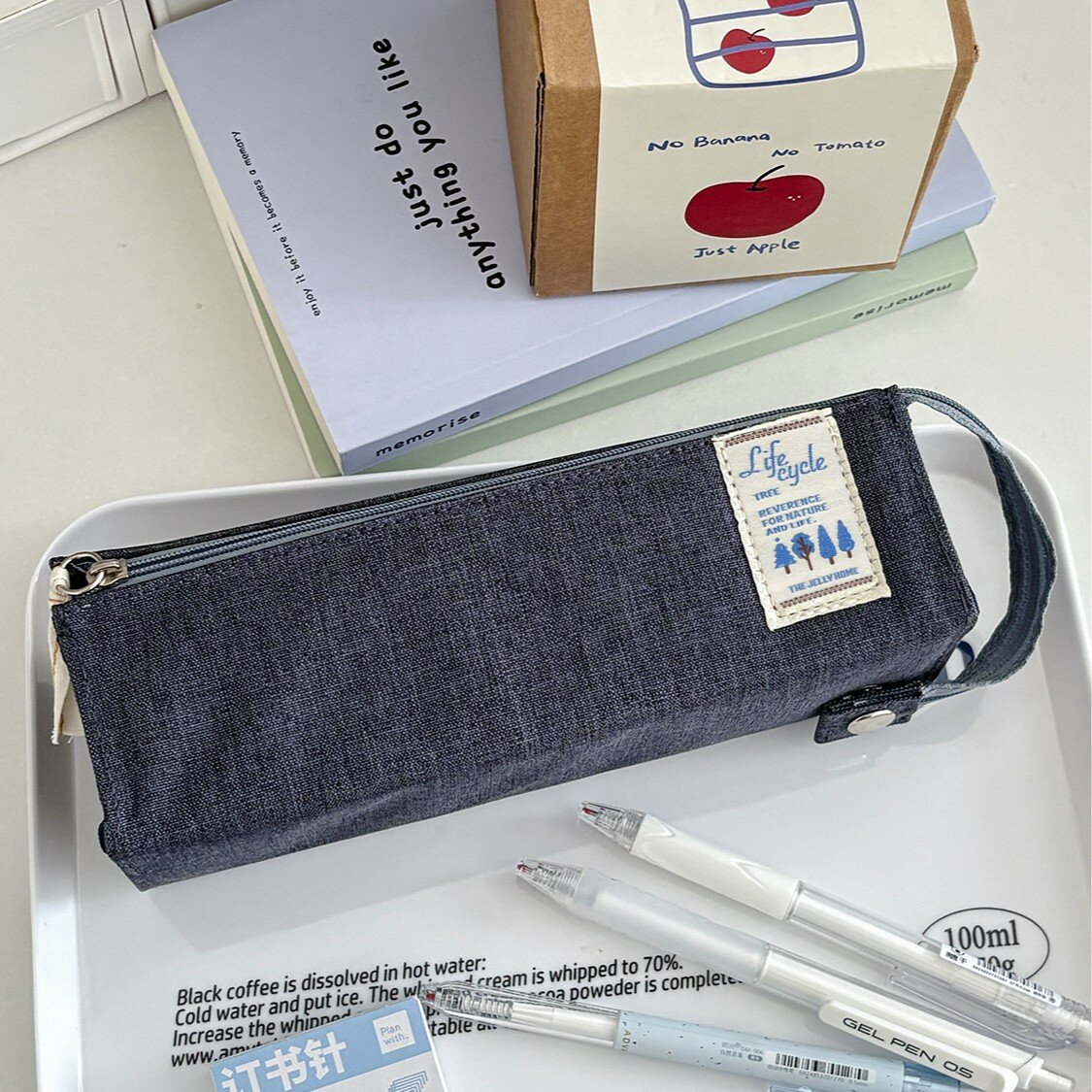 Пенал "Small tree", черно-серый, 3D, универсальный, для студентов