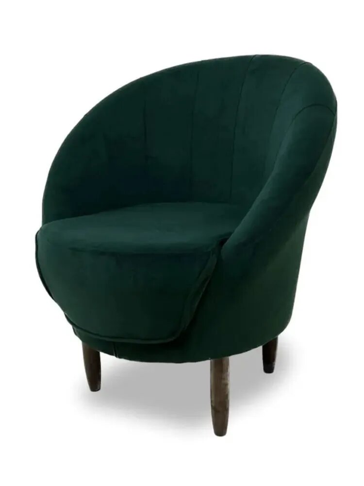 Кресло алекс 68х72х85 см, нераскладное, на ножках, зеленый велюр