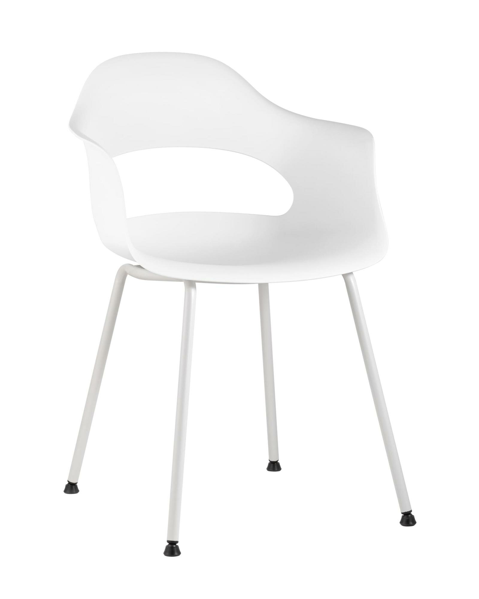 Стул Lady STOOL GROUP белый, пластик, металл, твердое сиденье, с подлокотниками