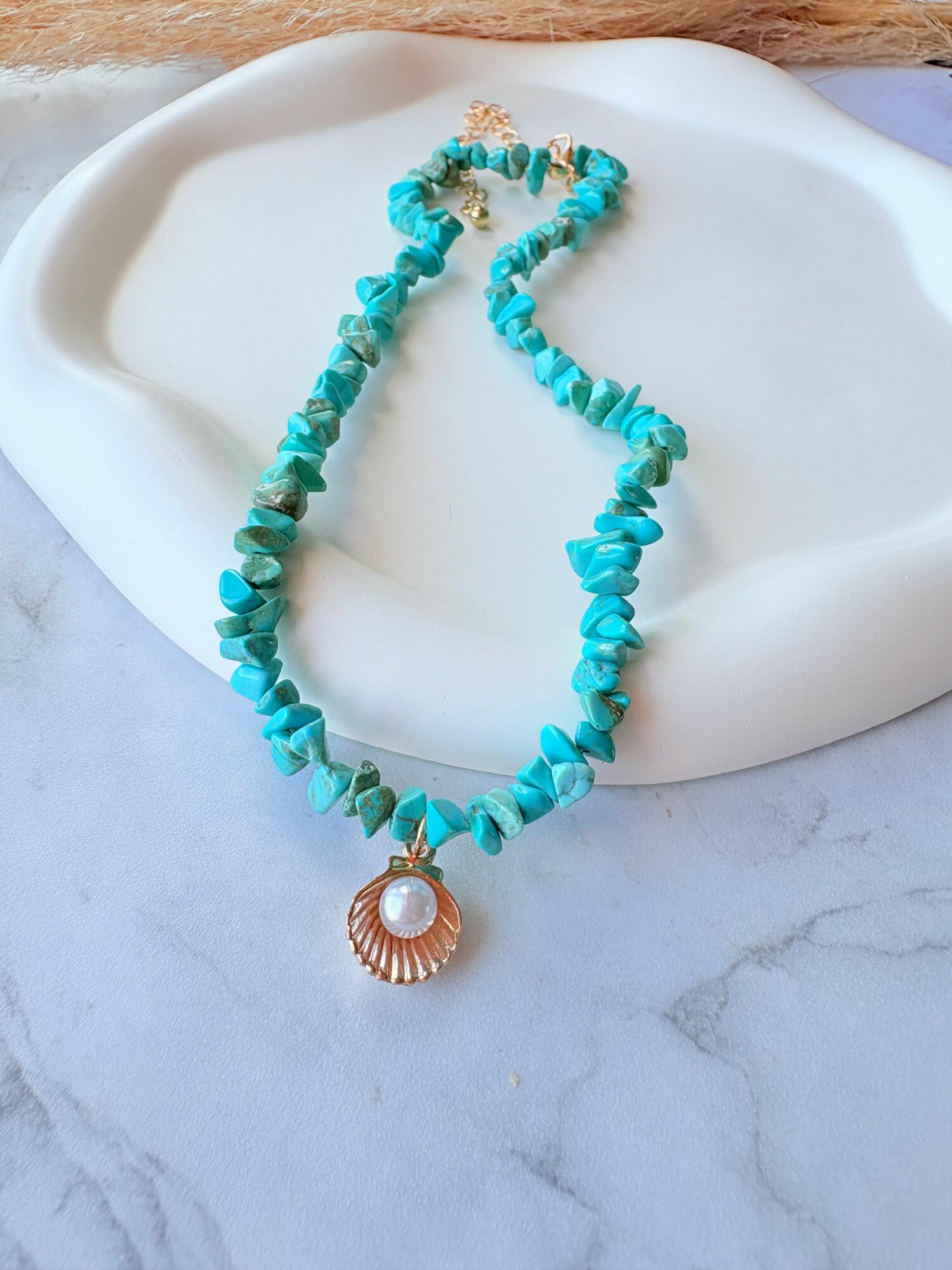 Чокер, бирюза синтетическая