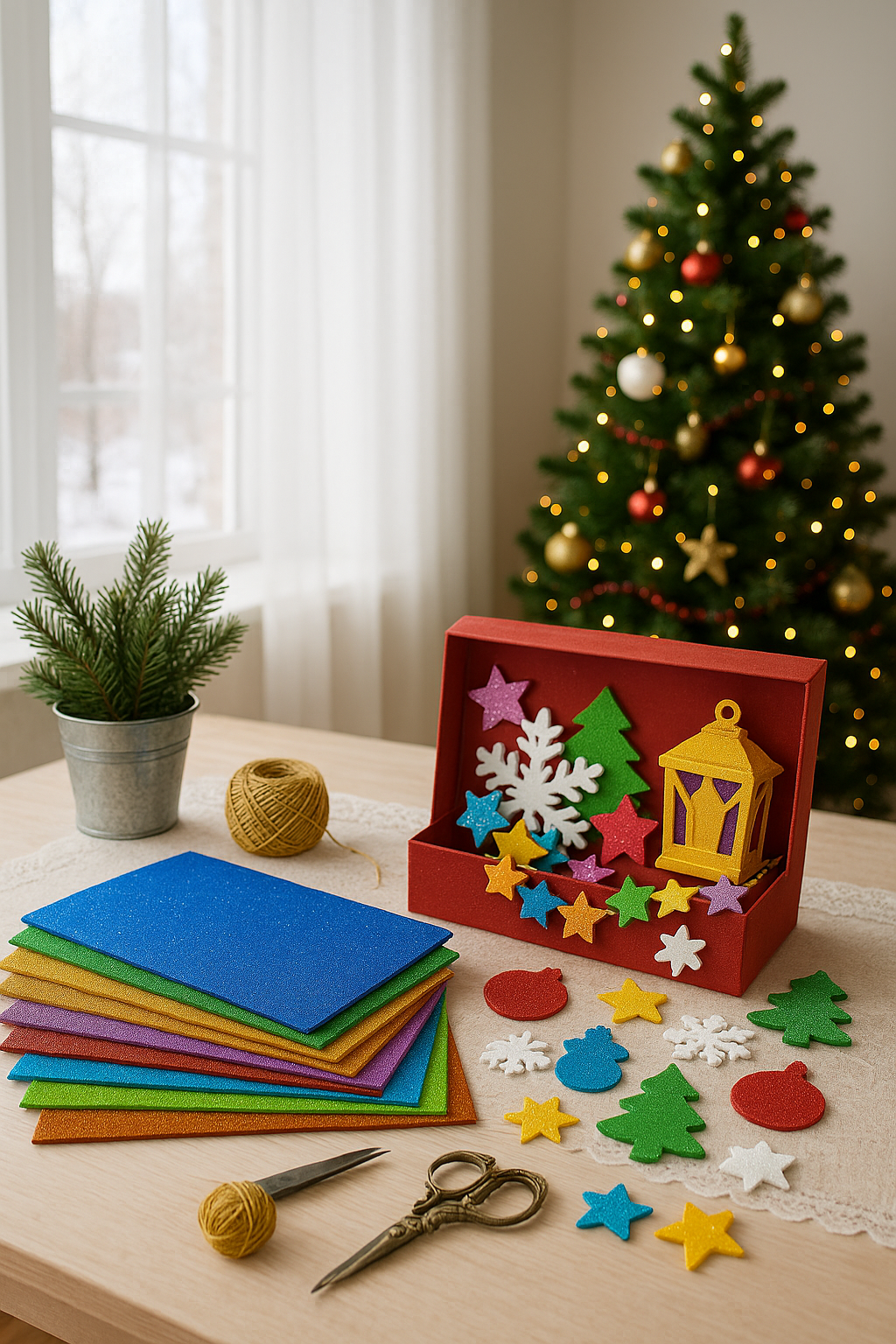 Фоамиран 2 мм глиттерный. Микс Размер 20*30 см. Упаковка 10 листов