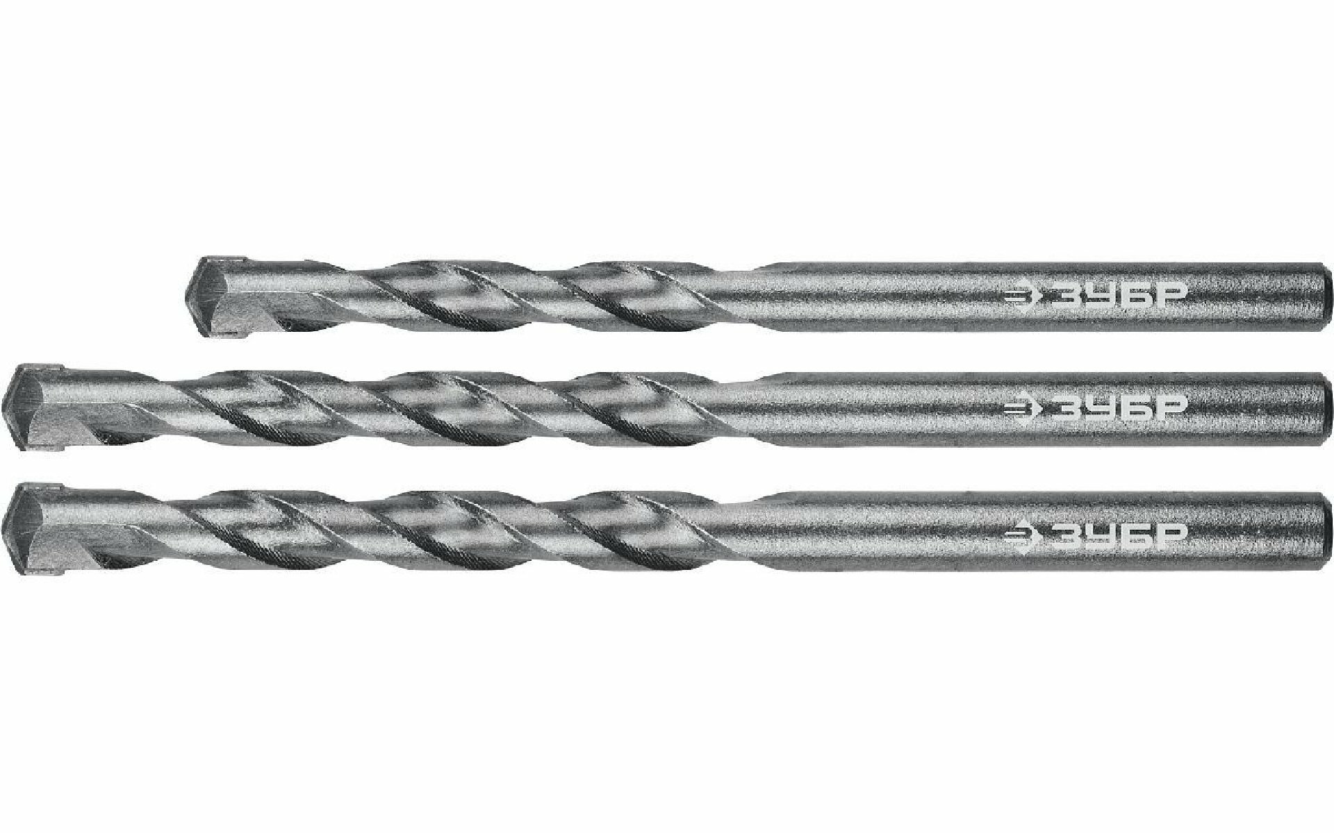 Набор сверл по бетону ЗУБР Мастер 3 шт диаметры 6 8 10 мм твердый сплав ВК8 сталь 40Х П-образная спираль