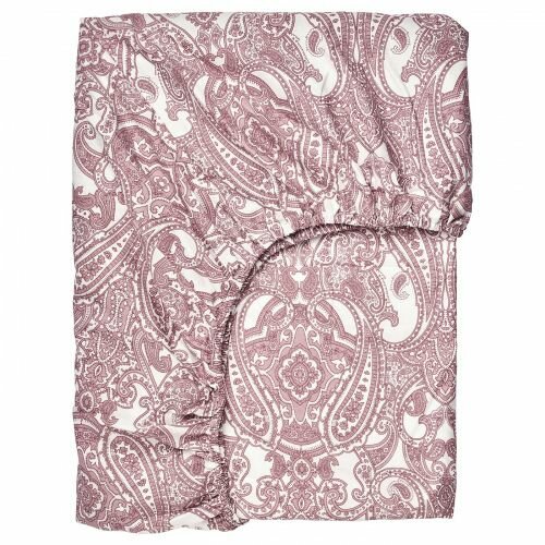 JATTEVALLMO Простыня натяжная икеа, белый/темно-розовый 80x200 см (90461054)