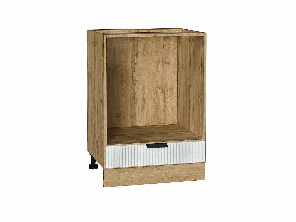 Шкаф нижний под духовку Евро Лайн, цвет фасада Белый, цвет каркаса Дуб Вотан, 816*600*474 мм