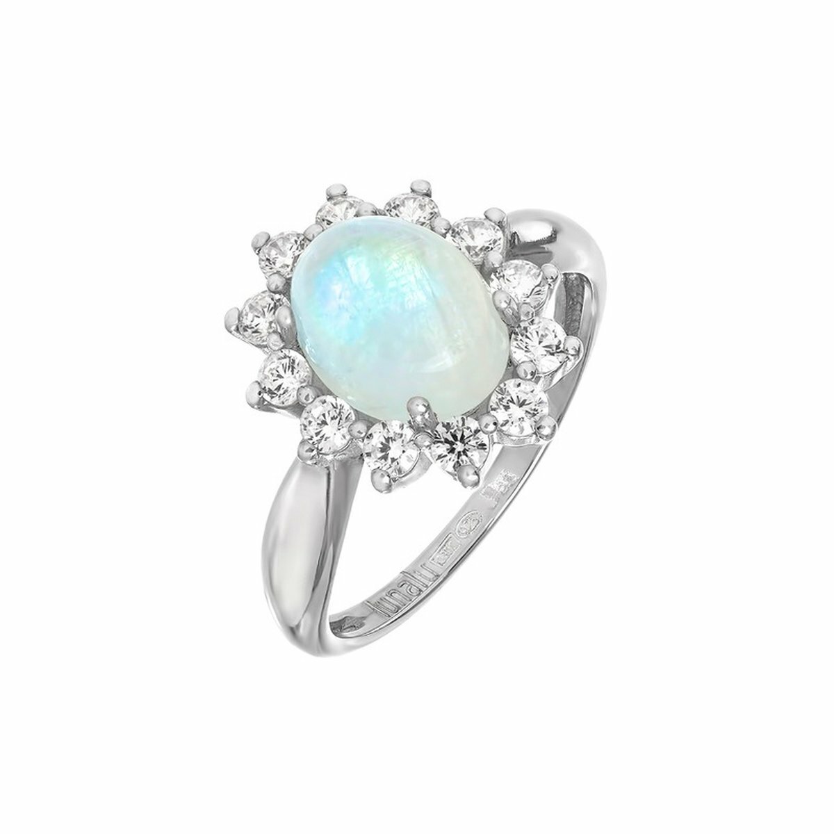 Кольцо помолвочное, серебро, 925 проба, лунный камень