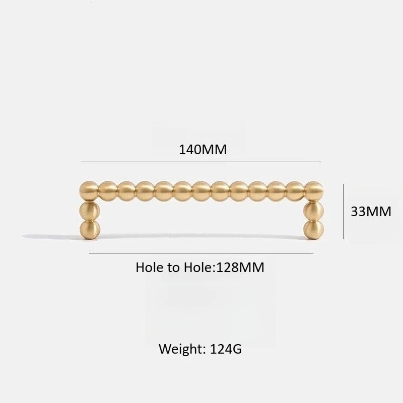 Ручки для шкафов TINYHOB золотые латунные круглые C-8411 - 128MM - SB